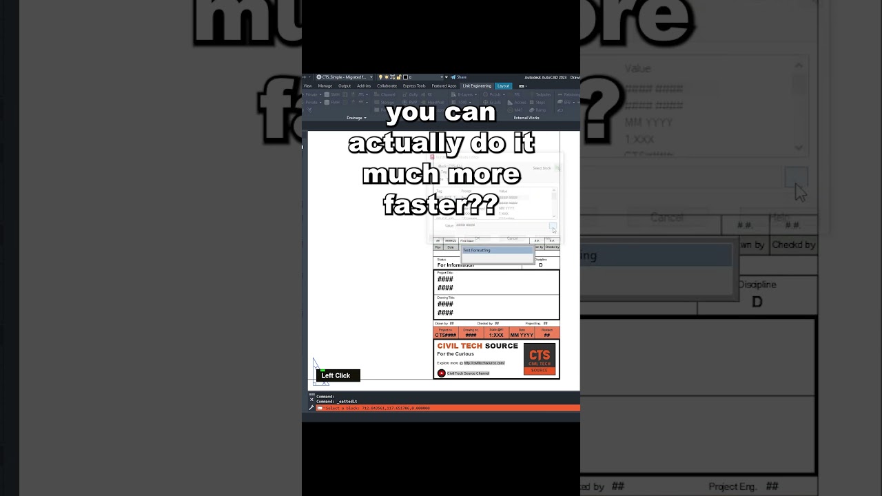 AutoCAD - Attributes CTRL + Double Click
