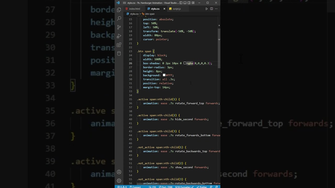 Animated Hamburger Menu Tutorial - CSS Effects