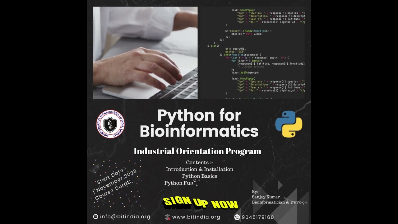 Python with Bioinformatics. #Bioinformatics #Python #BioinformaticsTechnologiesofIndia #bti