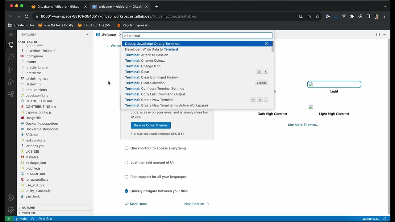 Getting started on GitLab UI with GitLab Workspaces
