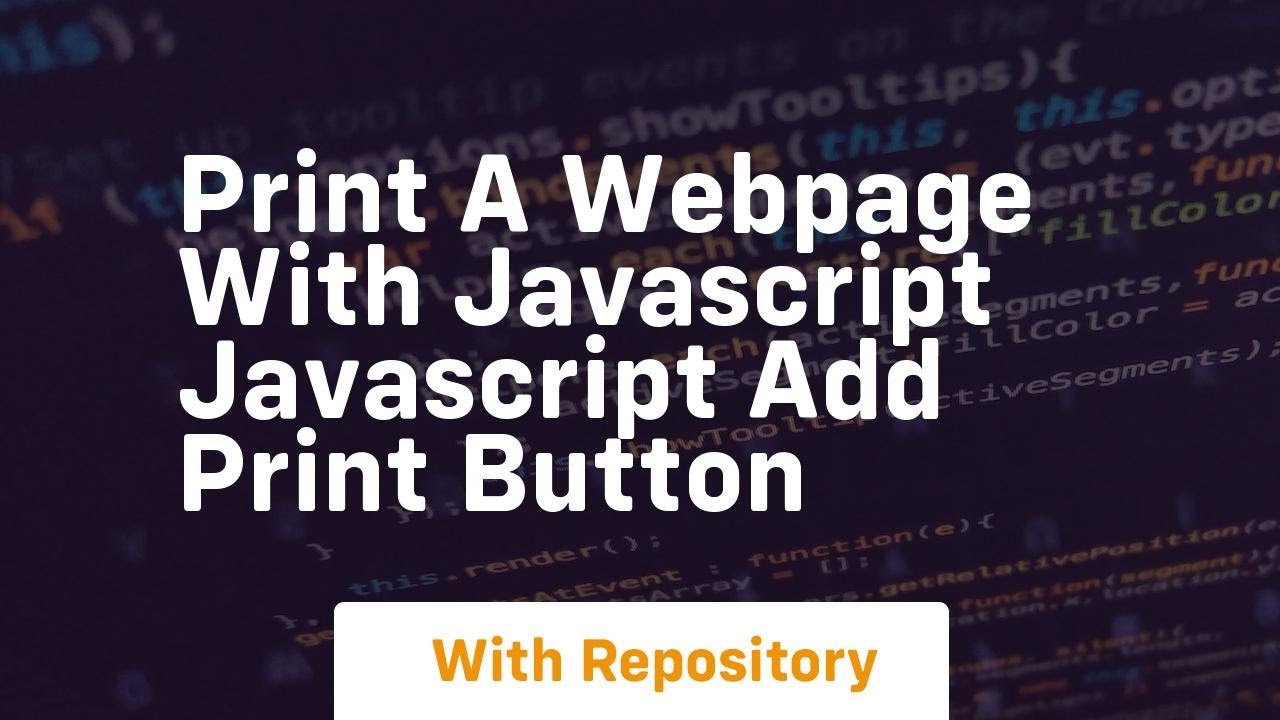 Print a webpage with javascript javascript add print button