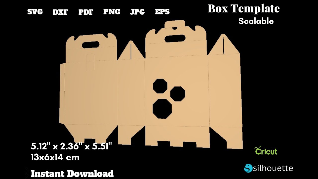 Gift Box Template  SVG, Box DXF, Packaging Box SVG, Box Vector, For Cutting Machine Cricut