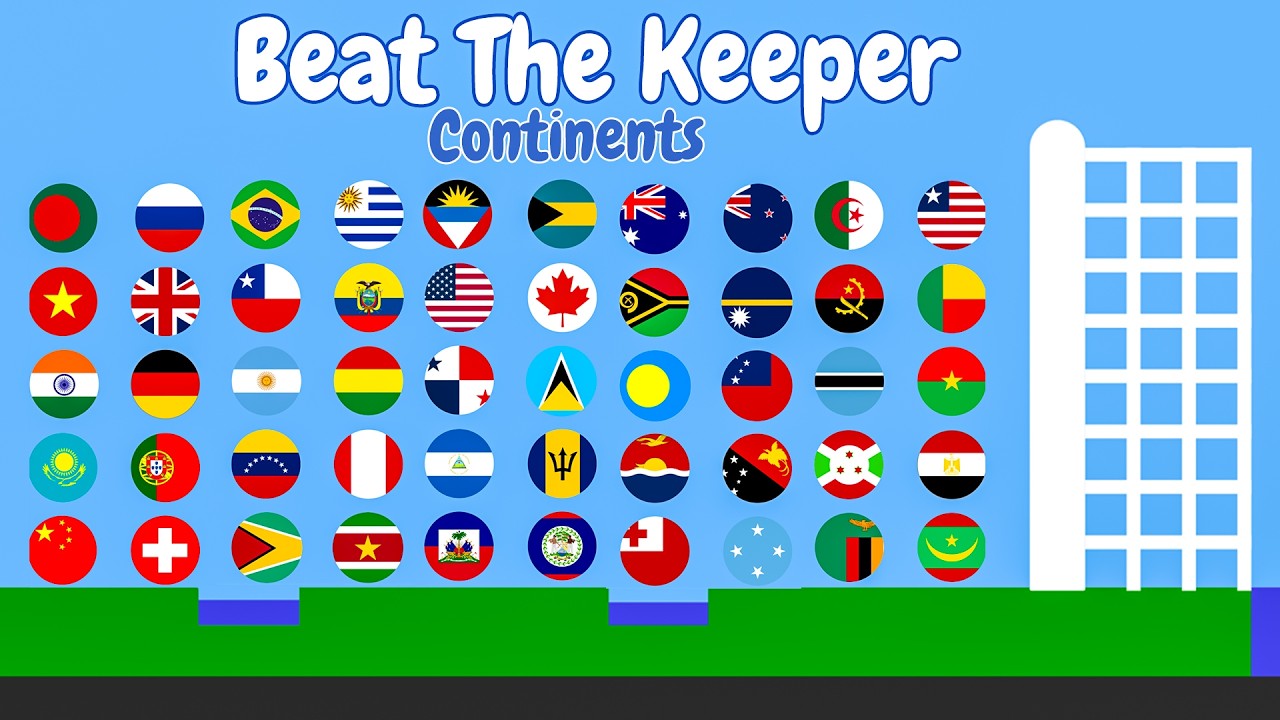 Countries Beat The Keeper | Teams of the continents - Marble Race In Algodoo