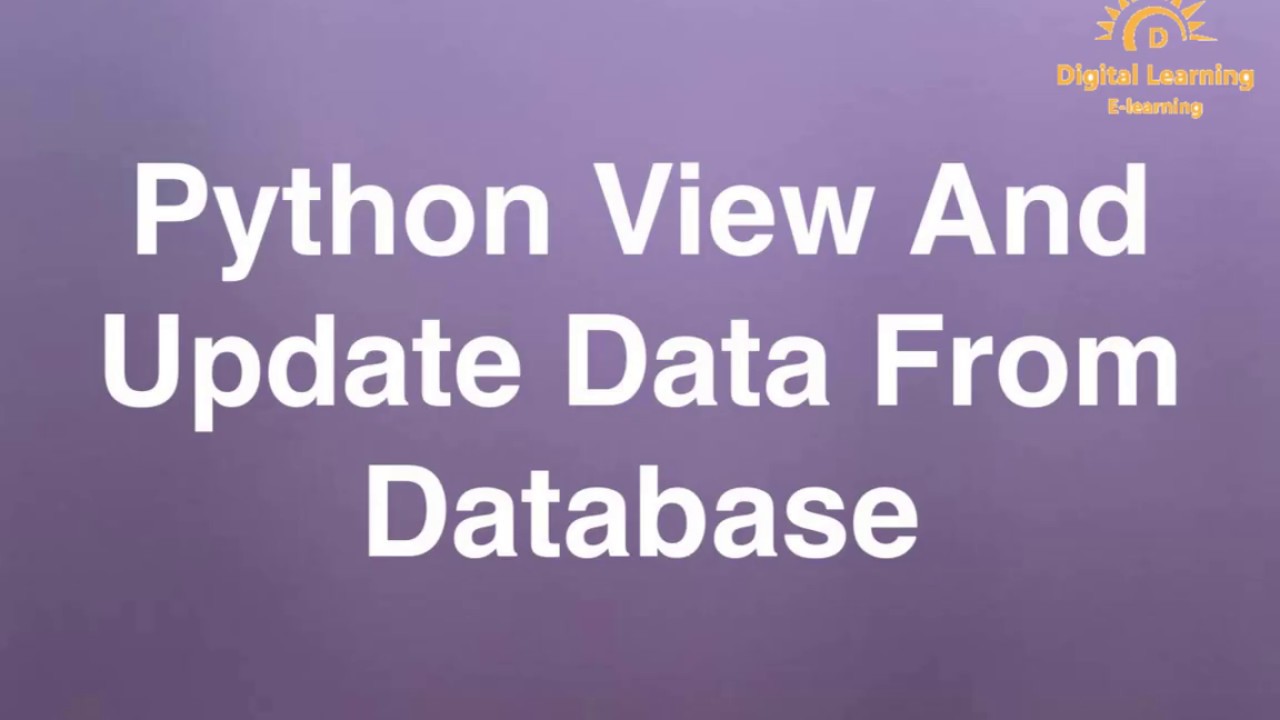 78 Python View And Update Data From Database | Online Training Download app from below link