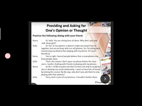 Dialog of asking and giving opinion