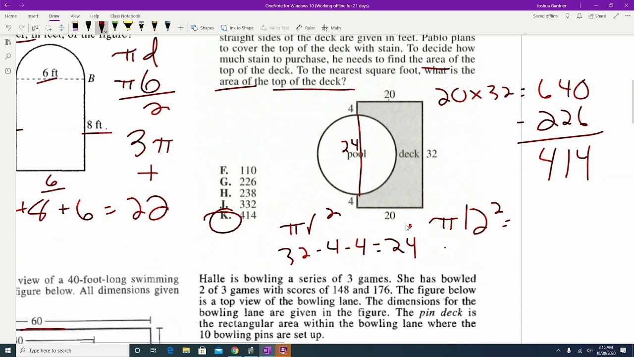 #9 Applied Perimeter, Area, & Volume Worksheet Solutions