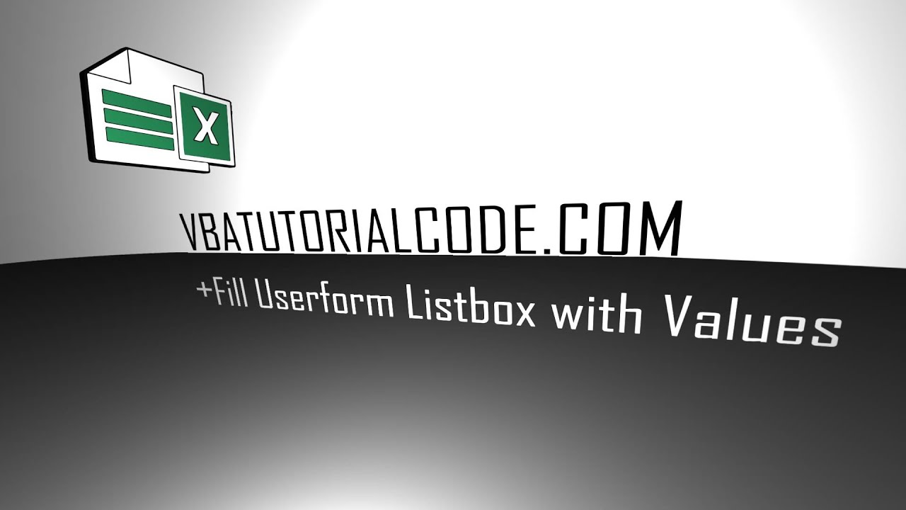 Fill Userform Listbox with Values VBA