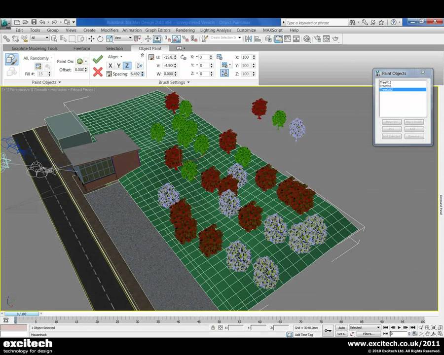 3ds Max Design 2011 - Object Paint Functionality