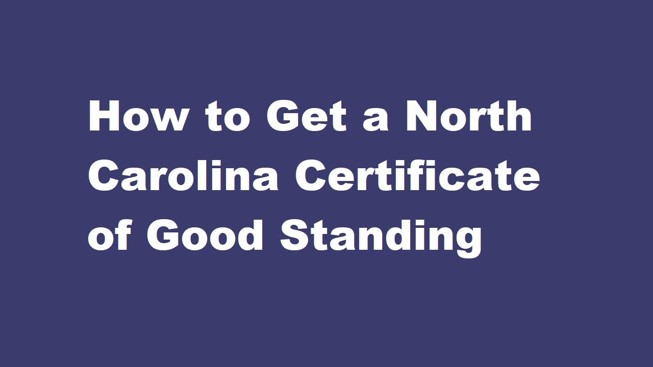 North Carolina Certificate of Good Standing | DBI Global Filings, LLC