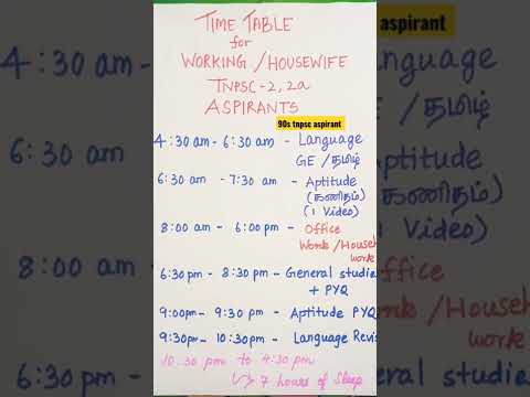 TNPSC group 2/2a SELF STUDY TIMETABLE for working/housewife!#tnpscaspirant#tnpscmotivation#timetable