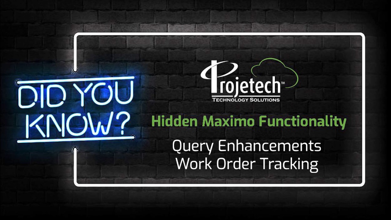 Hidden Maximo Functionality | Querying Work Order Tracking