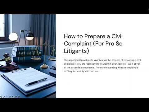 How to Prepare a Civil Complaint For Pro Se Litigants