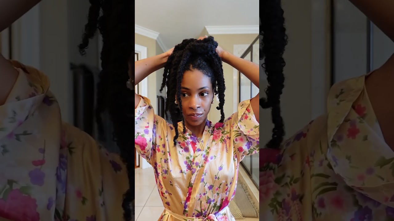 Request hair tutorial. Fluffy bun with jumbo twists.