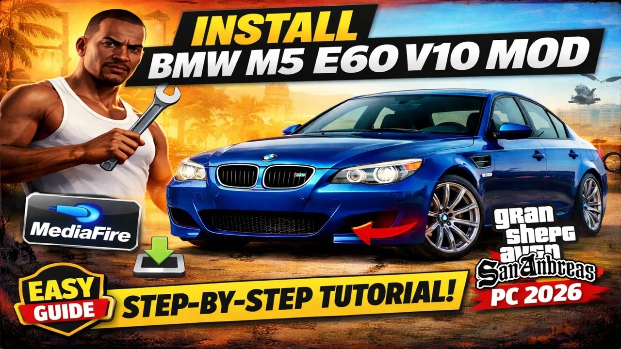 Install BMW M5 E60 V10 Mod in GTA San Andreas PC 2026 | Step-by-Step Tutorial for Beginners