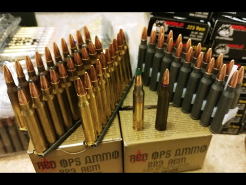 My Varieties of 5.56 / .223 Ammo: Green Tips, Lead Point (HP), Nato, Std, Brass / Steel Case.