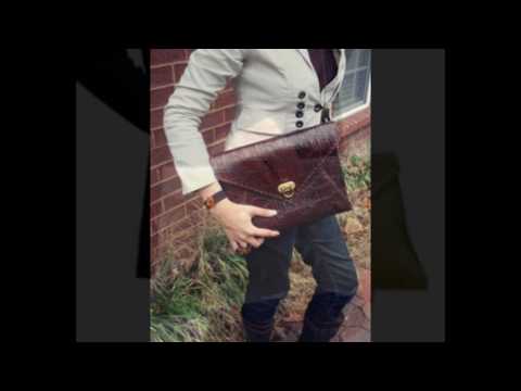 Large leather clutch