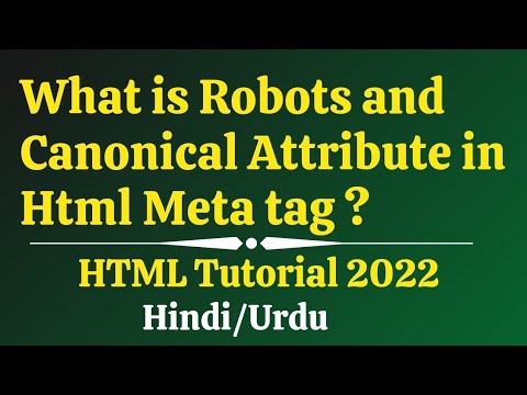 SEO Meta Tag - Robots and Canonical ( link, href, content ) Attribute in Meta Tag | w3school #42