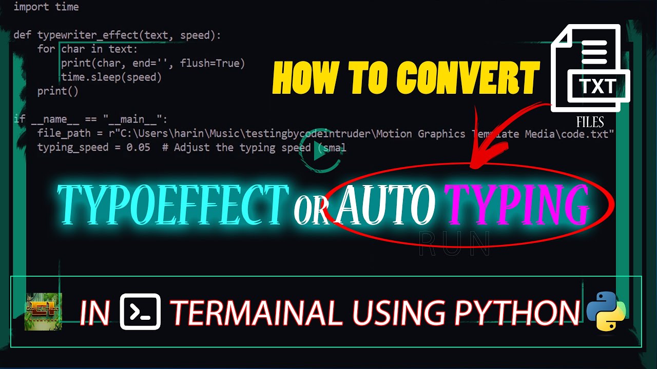 Text Typing Effect in Terminal Python Application | Coding Intruder