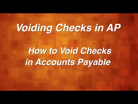 Voiding Checks in AP