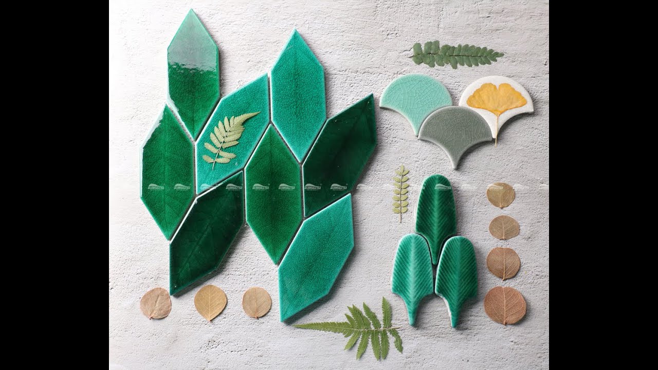 Handmade Leaf Shape Mosaic Tiles ZBC5001