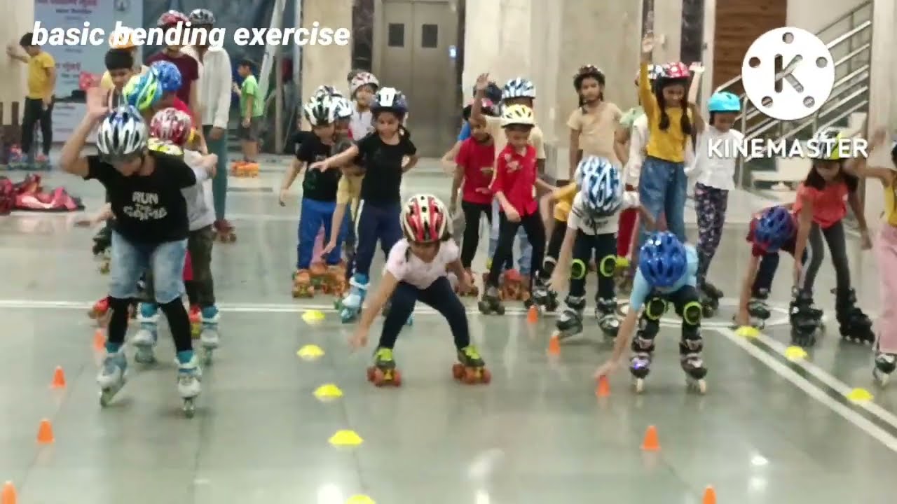 skating basic bending exercise with cones / skating class / beginner skating / skating tips /
