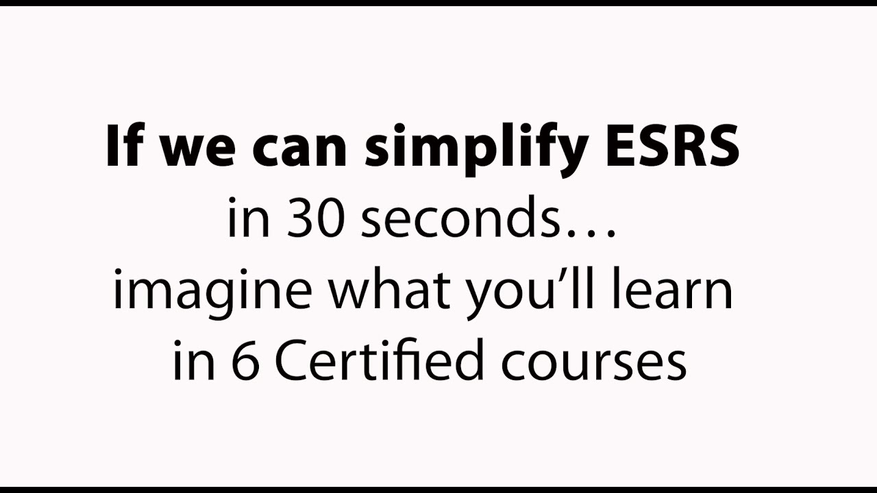 European Sustainability Reporting Standards (ESRS) Structure in 30'