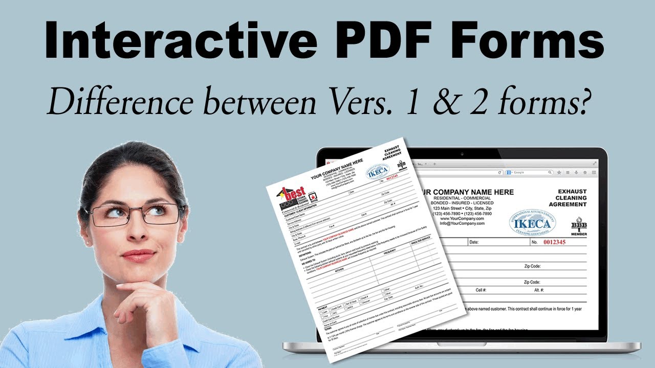 Interactive PDF Forms - Vers 1 and Vers 2 Forms
