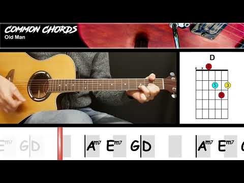 Old Man - Neil Young | EASY GUITAR CHORDS | Common Chords