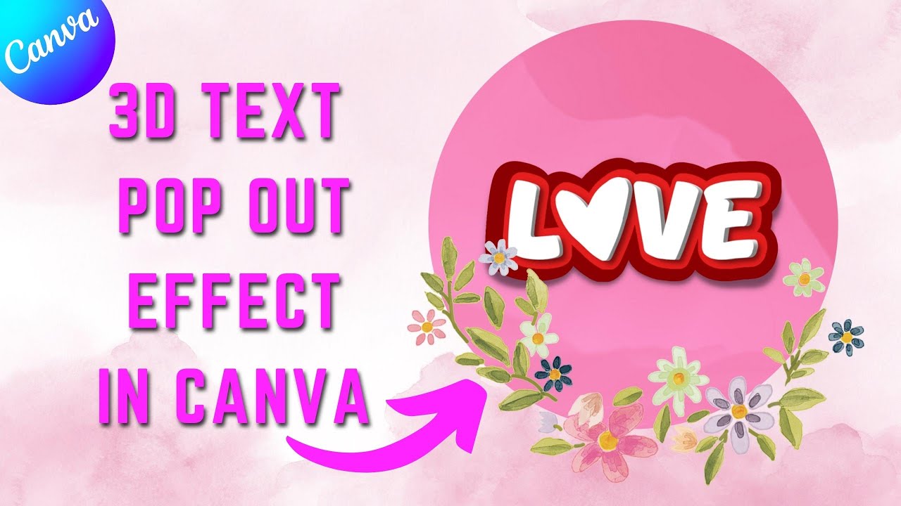 3d Text popping out effect in Canva | Step-By-Step Tutorial
