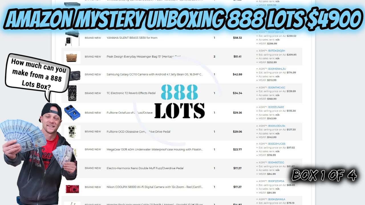 888 Lots Amazon Mystery Liquidation Box Unboxing $4900 Value Carton 1 of 4 Camera & Electronics