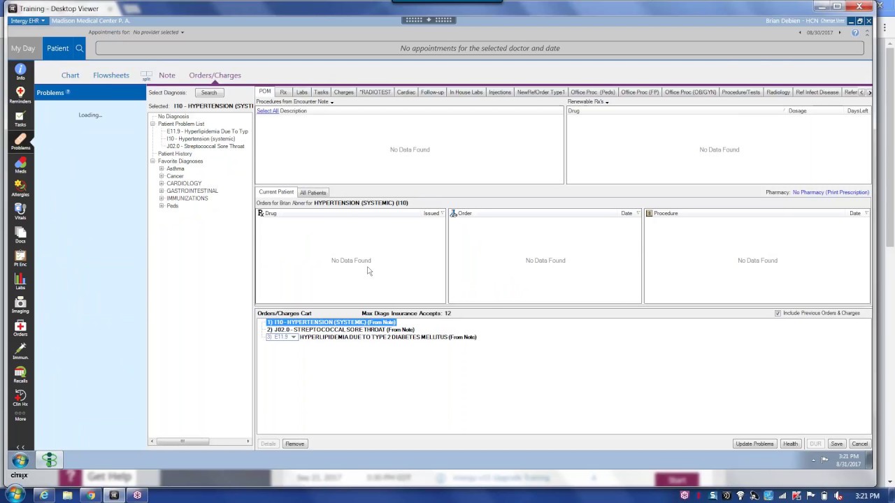 Intergy EHR Orders& Charges - POM Tab
