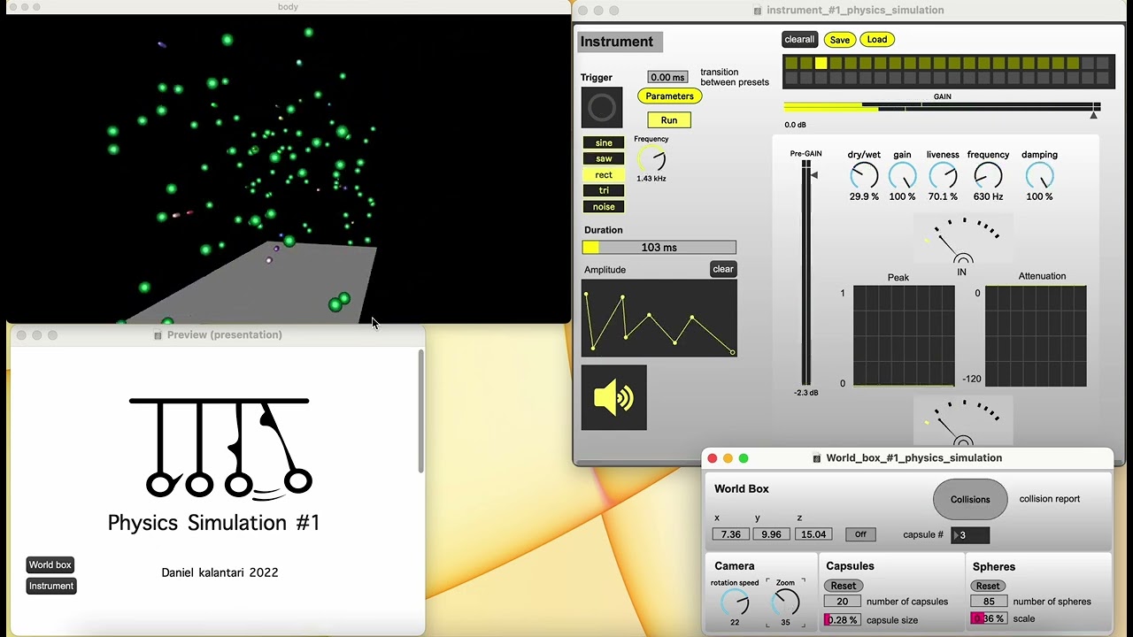 Physics simulation with max/MSP/jitter