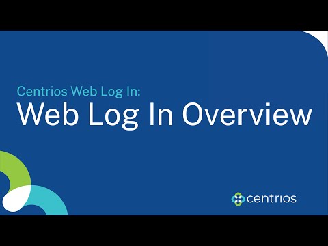 Centrios Web Portal Login - Overview