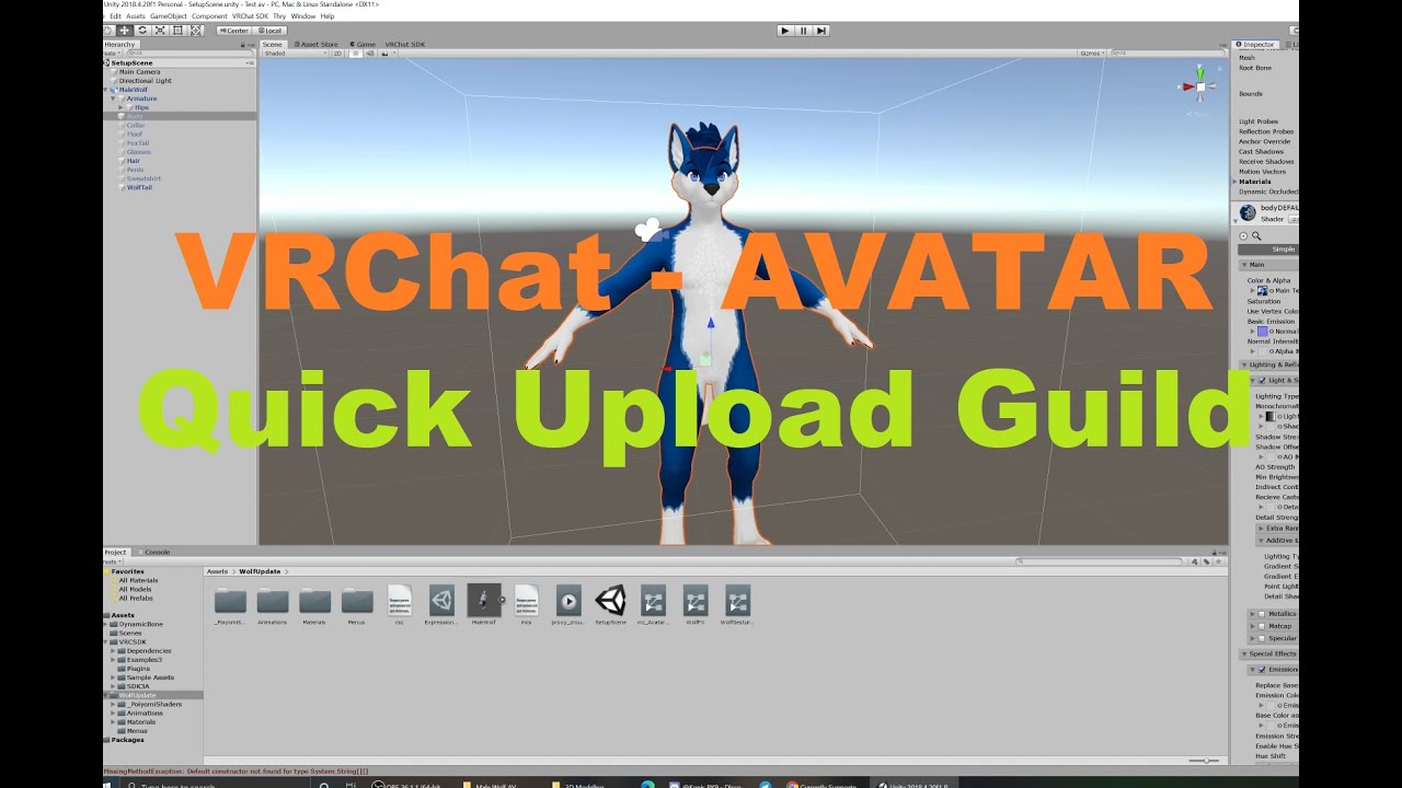 VRChat - Unity Tutorial AV Basics - How to upload you avatar