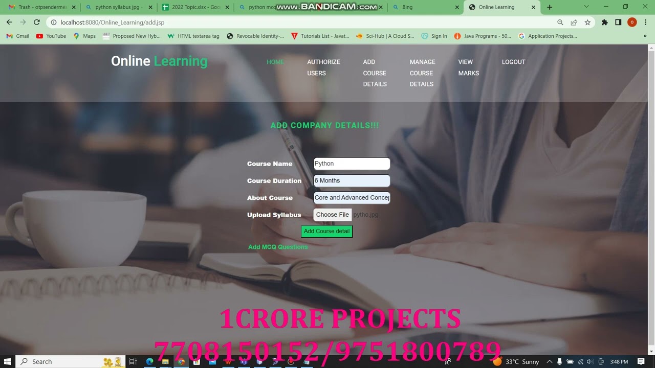 Online Learning Management System using Java