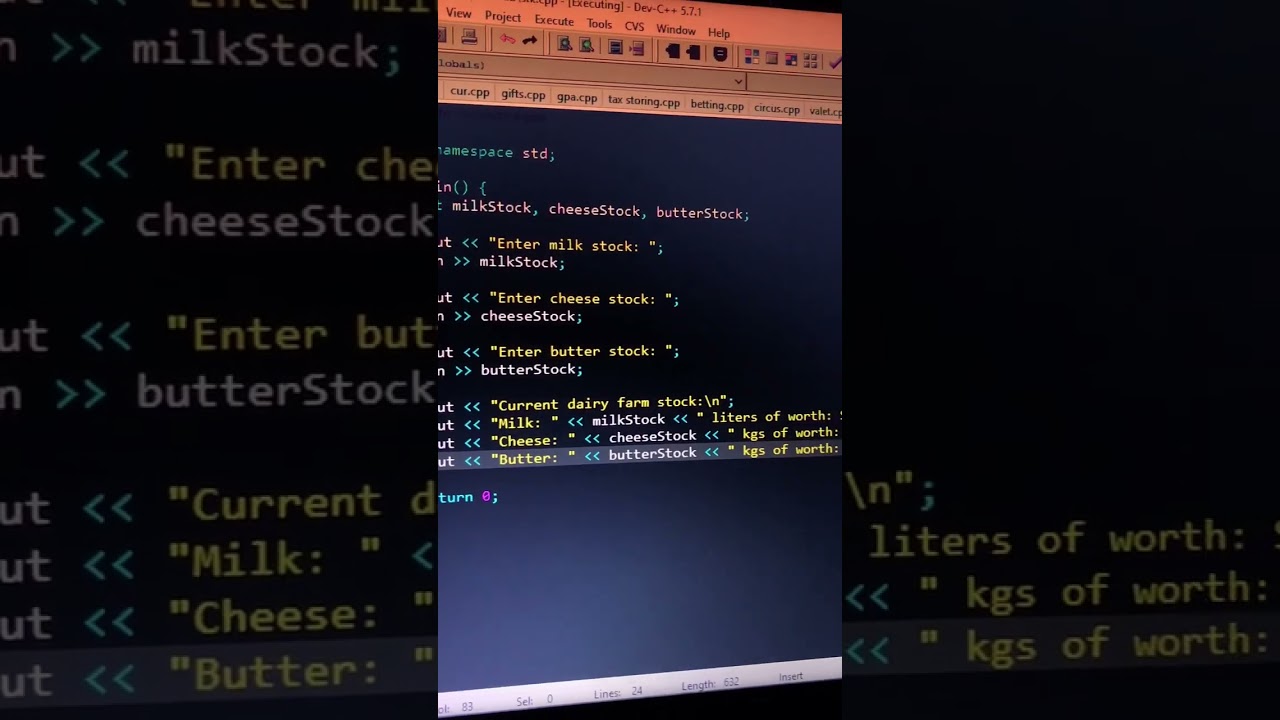 dairy stock c++#coders #codemasters #codelife #coding #codingninja #codinglife #code #coders #cpp