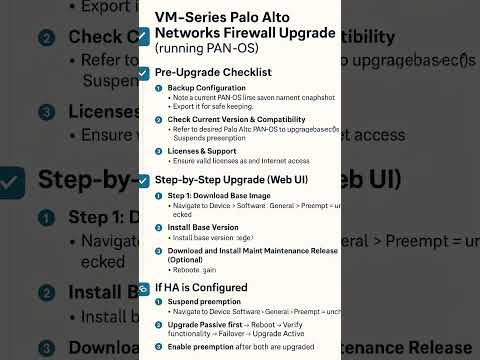Palo Alto Firewall Upgrade Steps VM Series
