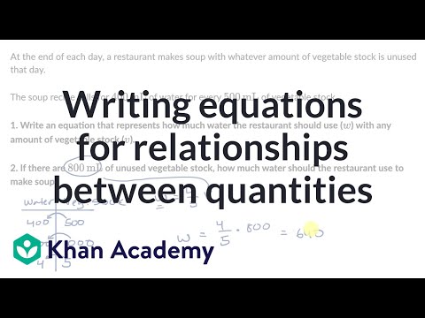 Writing equations for relationships between quantities (video) | Khan ...
