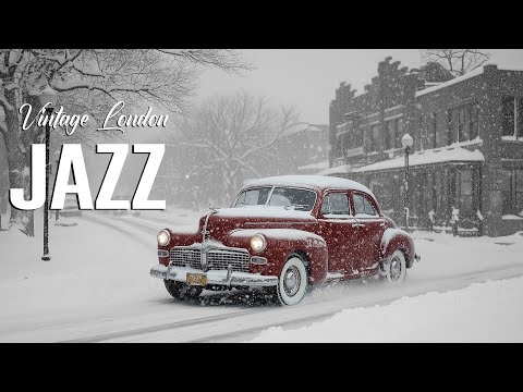 Vintage London in Winter ๐โ๏ธ | Classic 1950s-1960s Cars & Snowy Streets - Relaxing Jazz Music