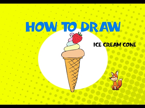 How to draw an Ice Cream Cone – STEP BY STEP – DRAWING TUTORIAL | Gary ...