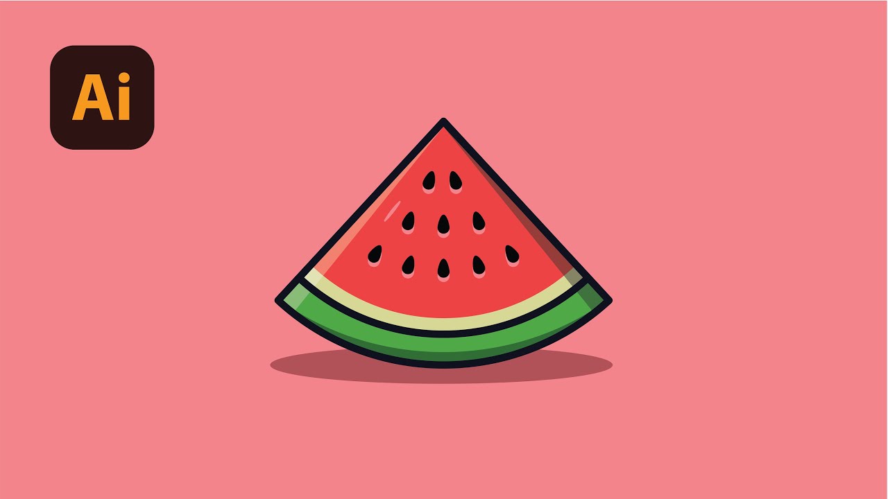 Adobe Illustrator Tutorial | How to create a watermelon vector