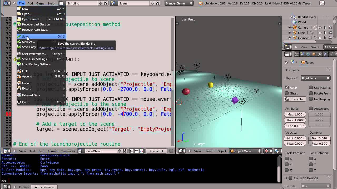 Blender Tutorial - Python Game Engine Programming - Part 13