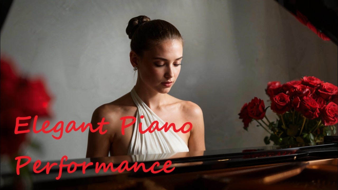 Elegant Piano Performance  Inspiring Young Woman in White  International Women’s Day Vibes