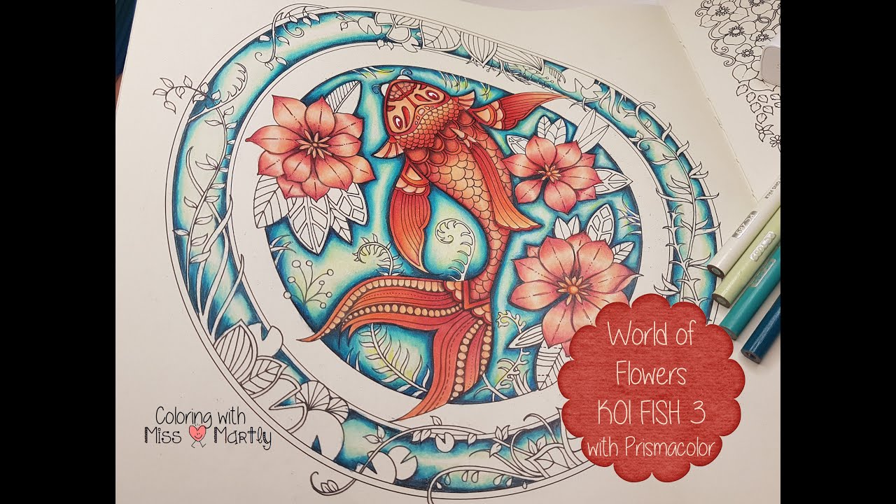 Coloring Tutorial  KOI Fish 3 | World of Flowers | Johanna Basford