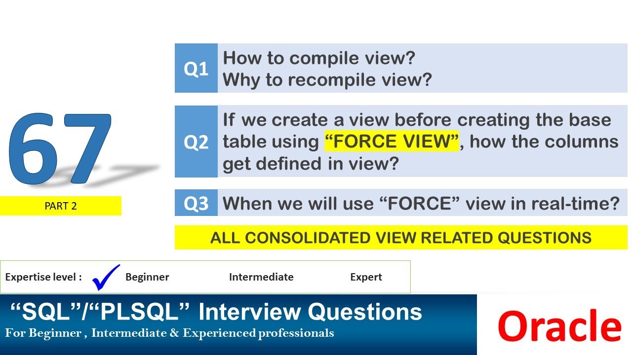Oracle PL SQL interview question | View related question PART 2 | add,drop columns in base table