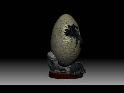 🥚 Velociraptor Egg with Blue - Jurassic World - 3D Model for SLA and ...