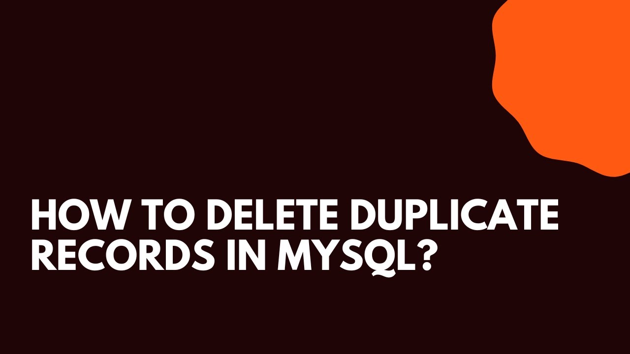 Delete duplicate records using inner join in MySQL || MySQL