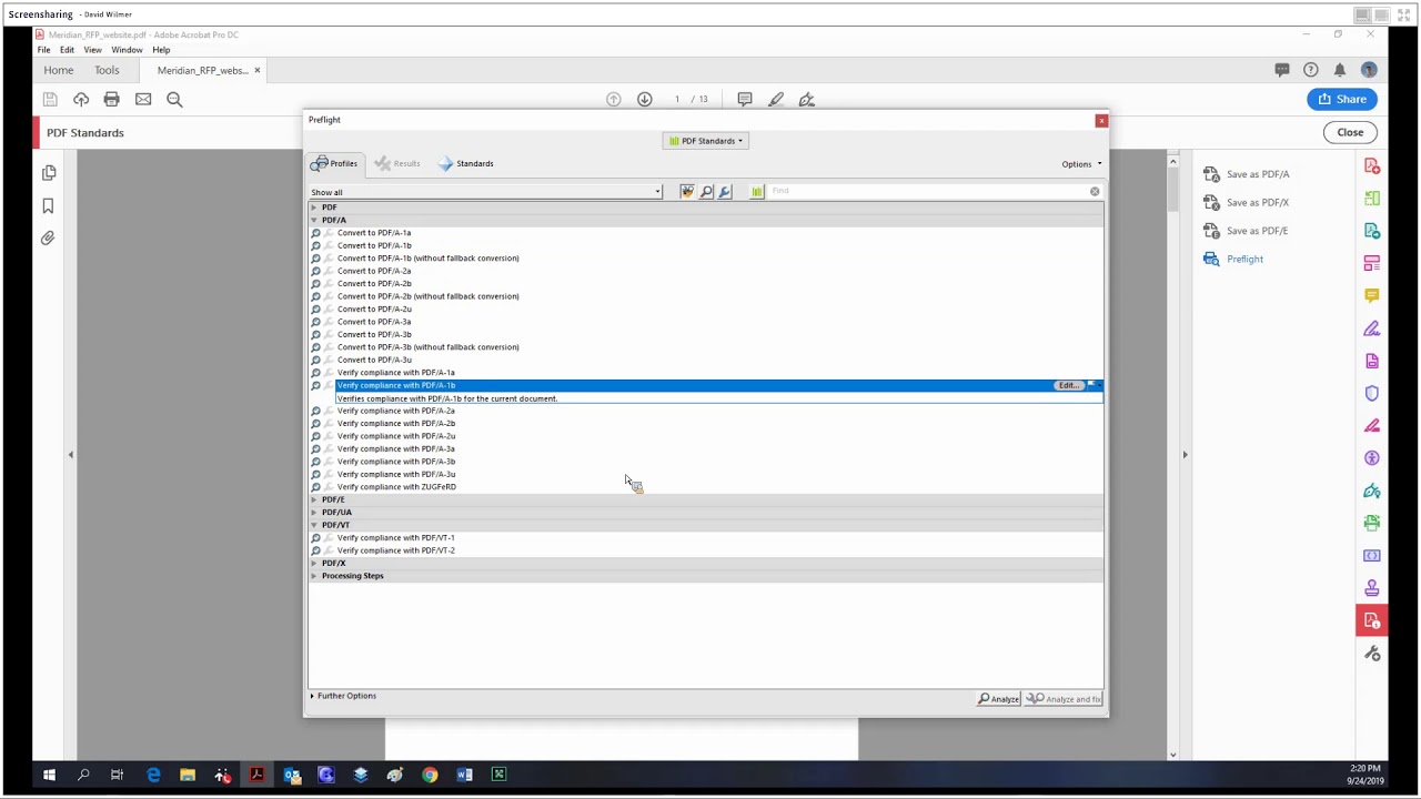 Adobe Acrobat Pro DC Tutorial 25 - PDF Standards