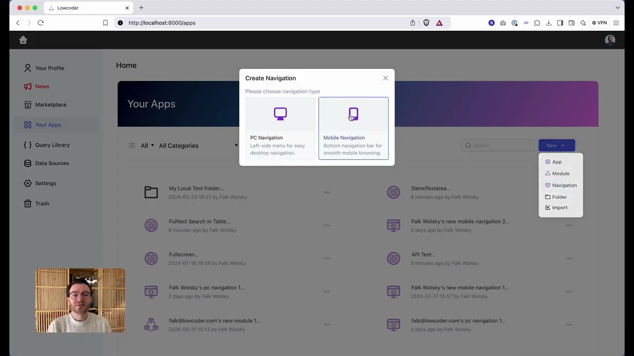 Lowcoder Tutorial - App Types & Import Export