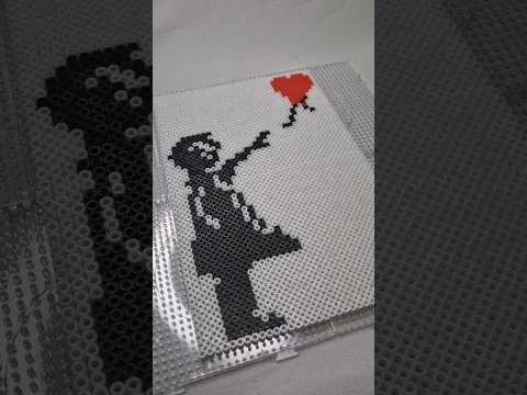 Girl With Baloon Pixel Art | Banksy | Perler Bead Art #shorts